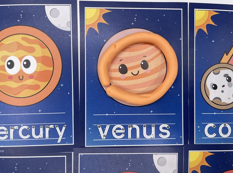 Solar System Play Dough Mat | Space Playdoh Mat | Astronomy Play Dough ...