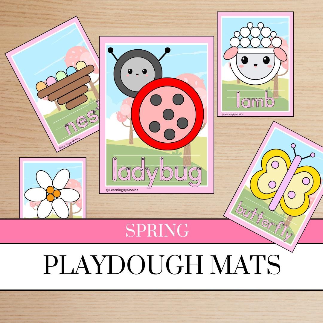 Spring Playdough Mats | Spring Playdoh Mat | Playdough Mats | Playdough ...