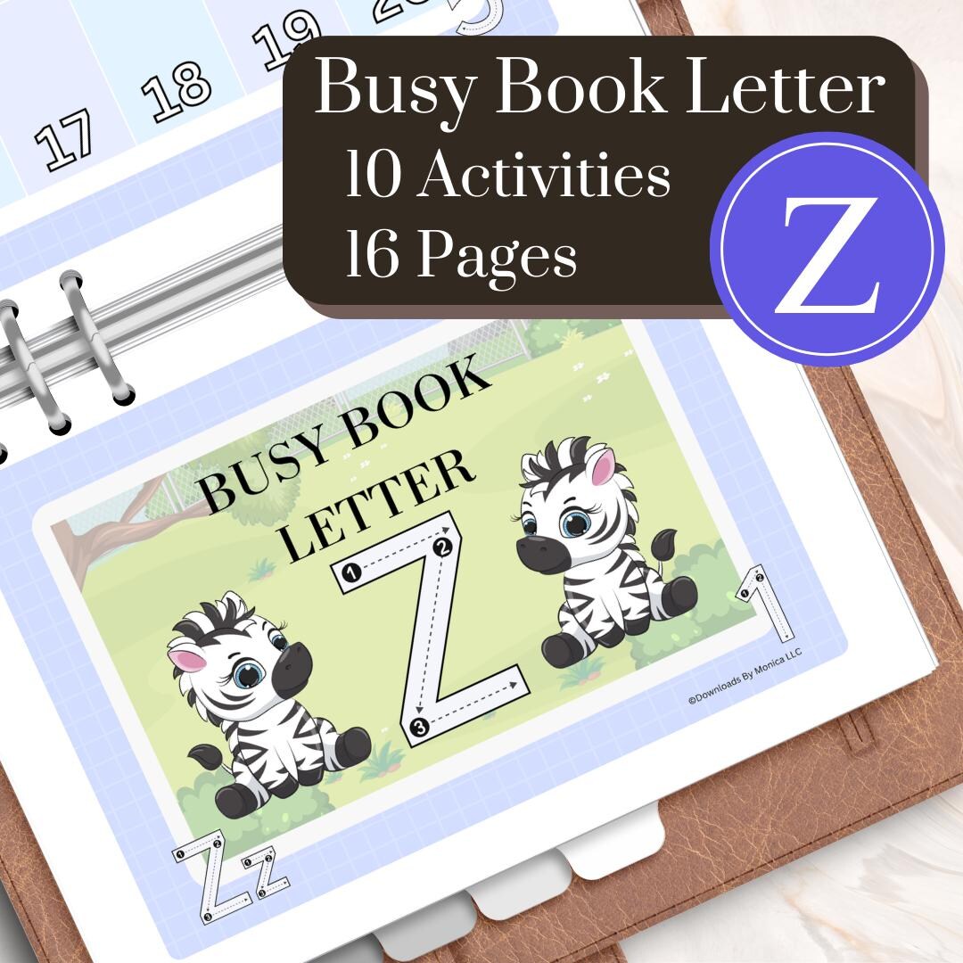 Letter Z Busy Book | Alphabet Busy Book | Alphabet Activity | Preschool ...