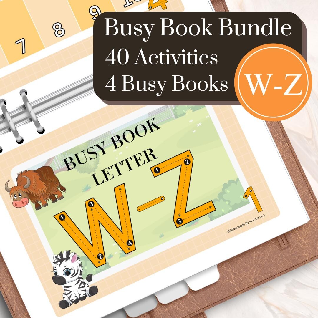 Letter W-Z Busy Book | Alphabet Busy Book | Alphabet Activity ...
