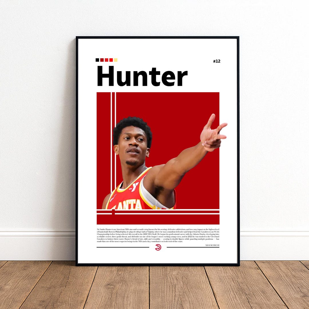 De'andre Hunter Poster | Atlanta Hawks | Hawks Poster | NBA Poster ...
