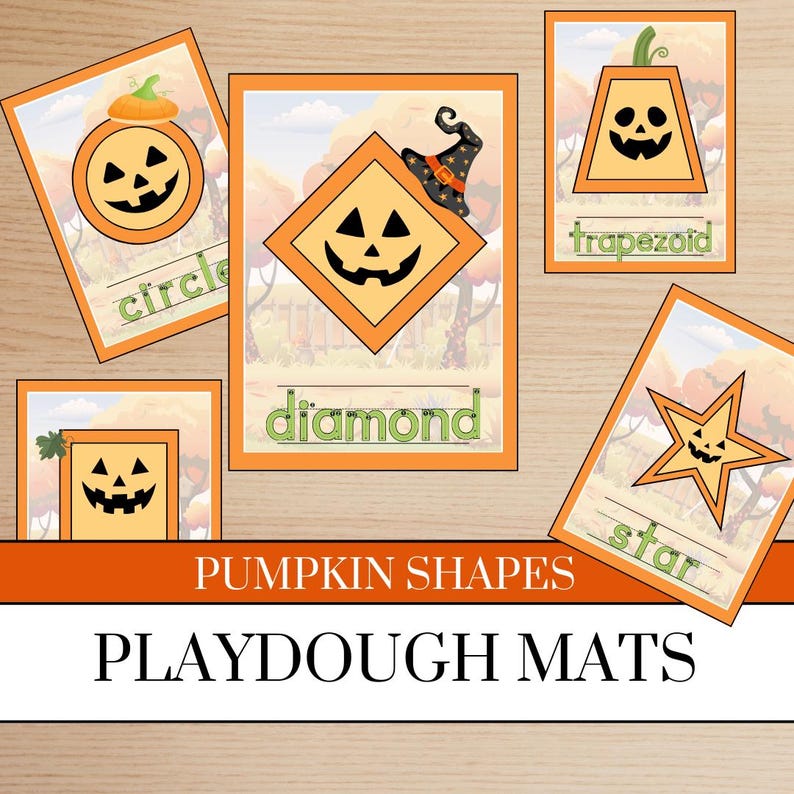 Pumpkin Shapes | Play Dough Mats | Toddler | Halloween Activities ...