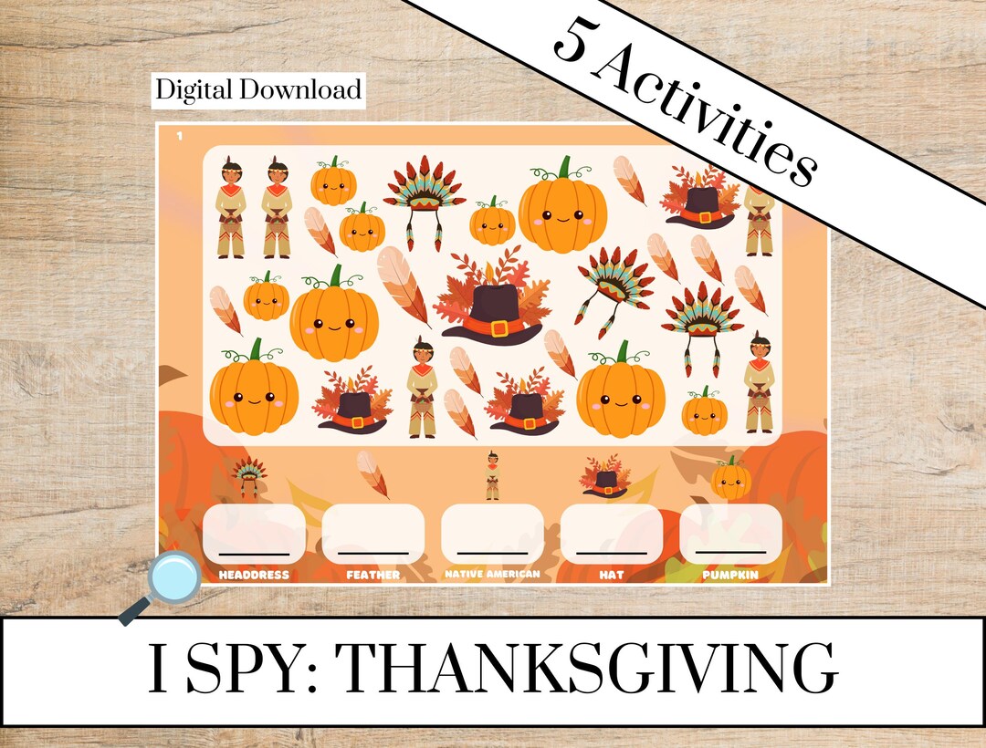 I Spy Thanksgiving Counting Activity | Thanksgiving Printable Counting ...