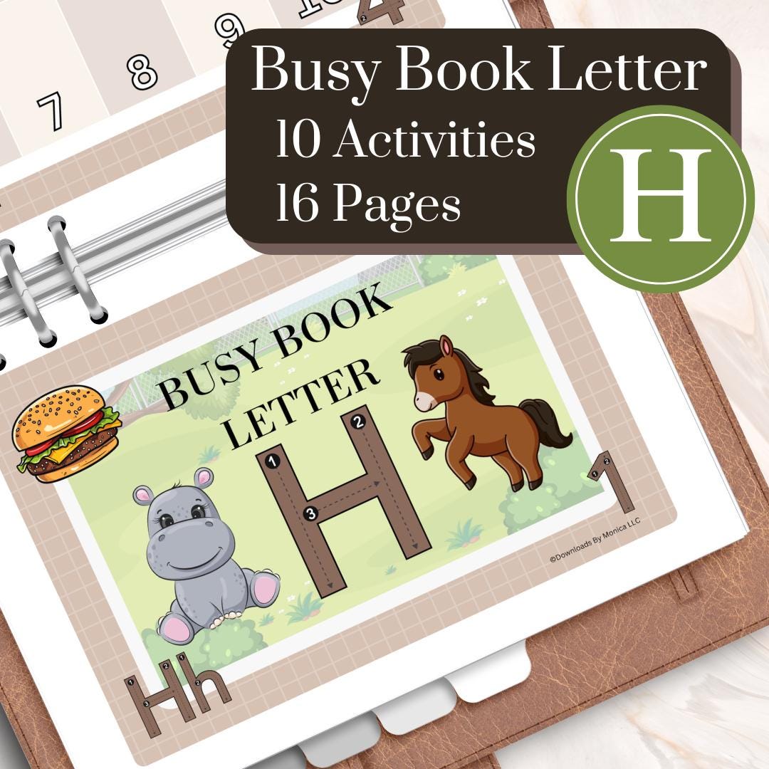 Letter H Busy Book | Alphabet Busy Book | Alphabet Activity | Preschool ...