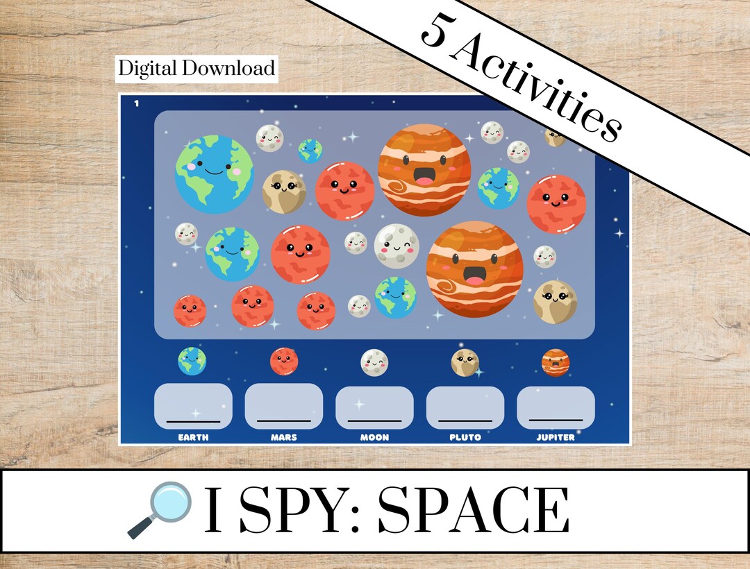 I Spy Space Counting Activity | Solar System Planets Printable Counting ...