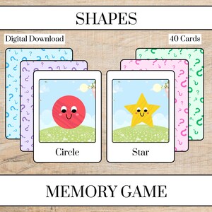Shape Memory Game | Shape Matching Game | Picture Matching | Word ...