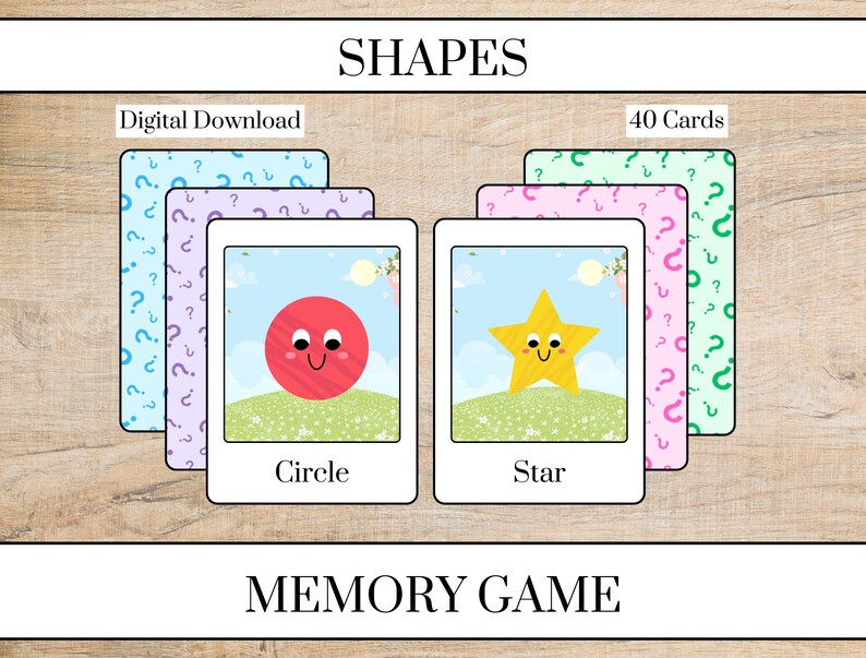 Shape Memory Game | Shape Matching Game | Picture Matching | Word ...