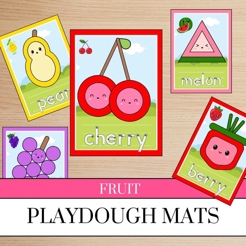 Fruits Play Doh Mats | Play Dough Mat | Fine Motor Skills | Gift for ...
