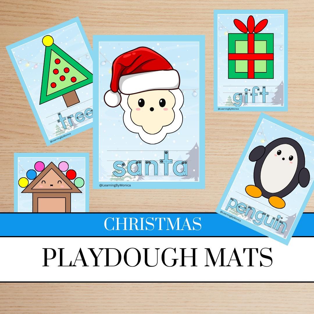 Christmas Playdough Mats | Winter Playdough Mat | Playdoh | Toddler ...
