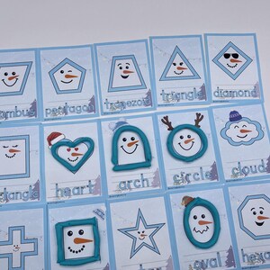 Snowman Shapes Play Dough Mats | Shape Playdoh Mats | Winter Playdough ...