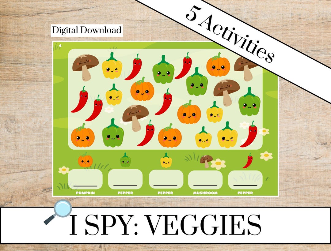 I Spy Vegetable Counting Activity | Veggies Vegetable Printable ...
