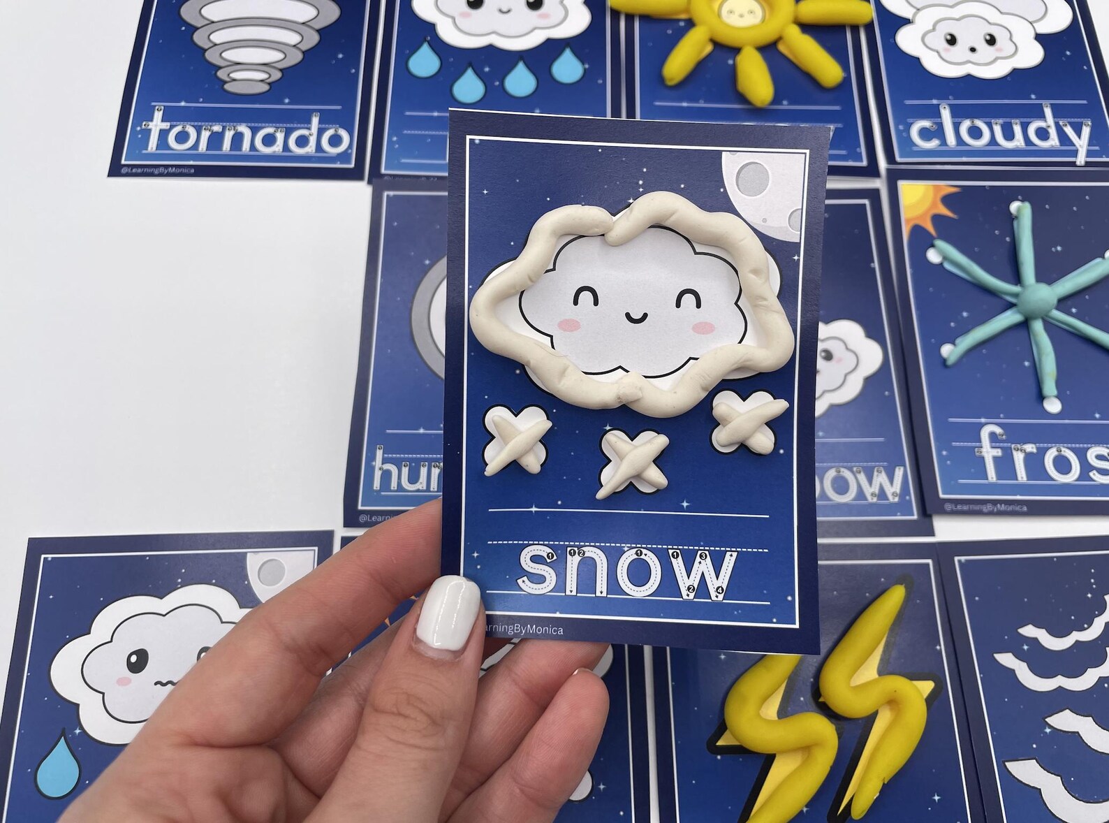 Weather Play Dough Mats | Playdoh Mat | Playdough Mats | Printable ...