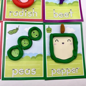 Vegetables Playdough Mats | Vegetables Playdoh Mat | Veggies Play Dough ...