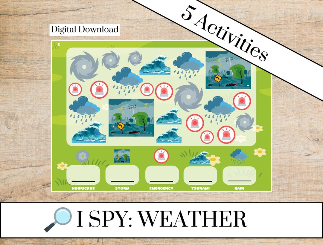 I Spy Weather Counting Activity | Weather Printable Counting Worksheets ...