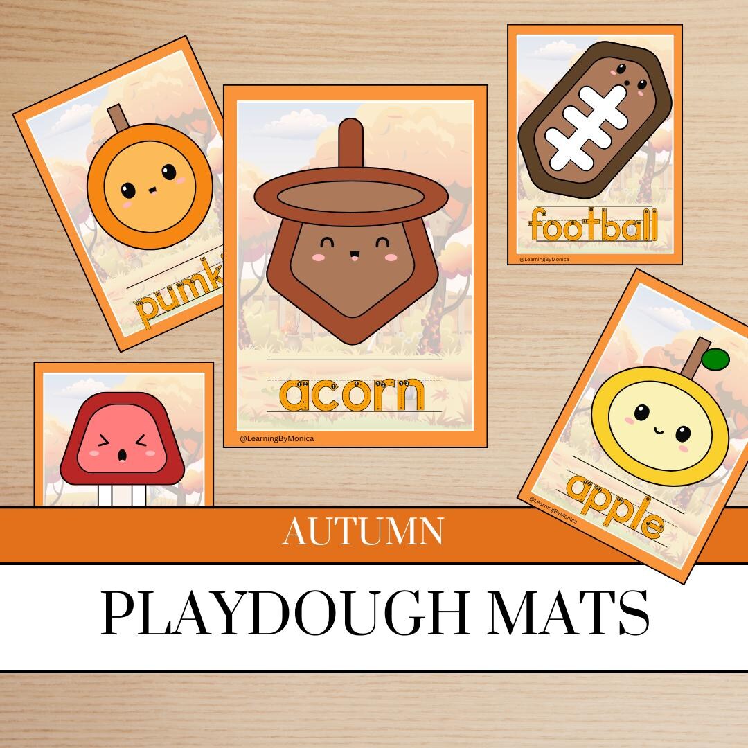 Fall Season Playdough Mat | Autumn Playdough Mat | Fall Playdoh Mat ...