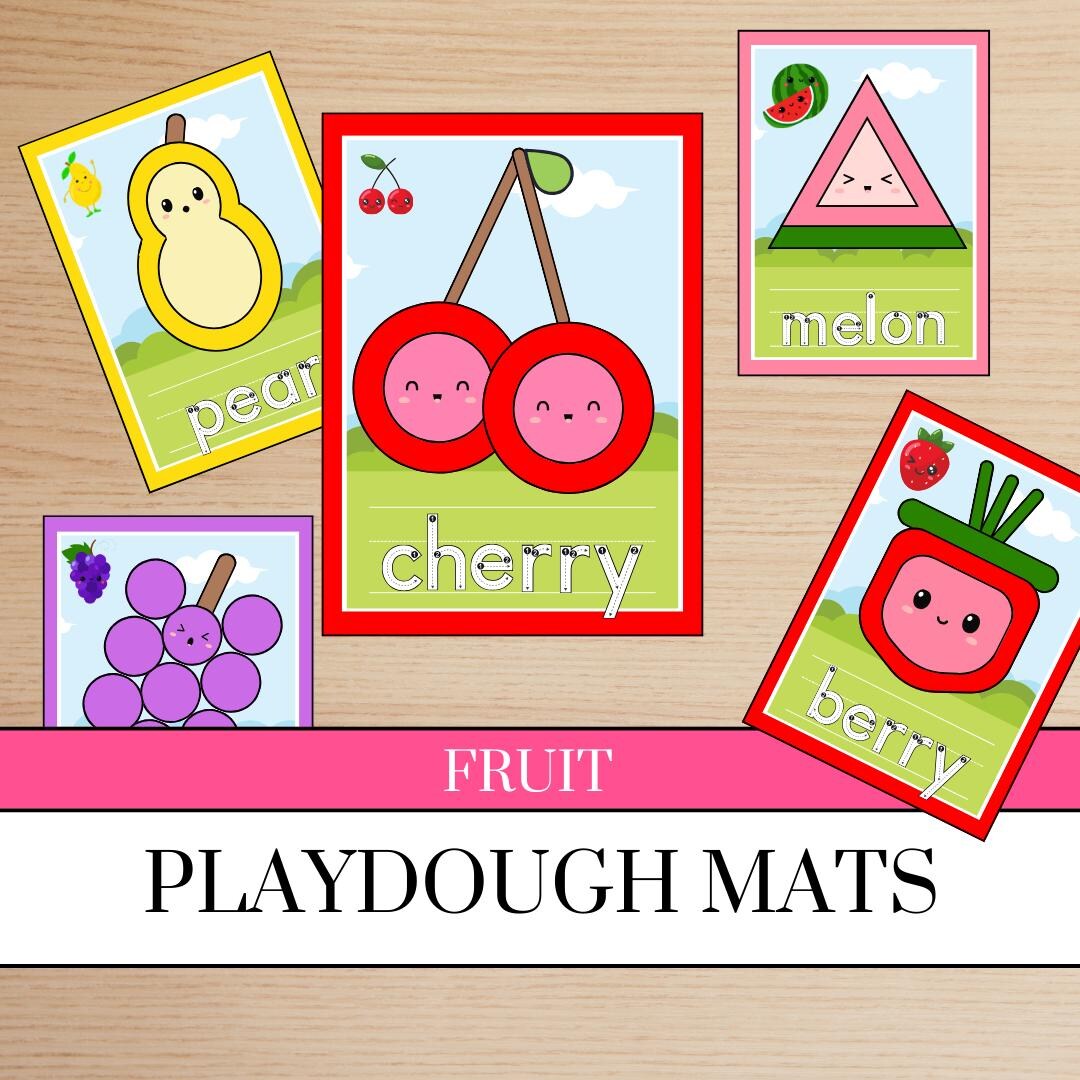 Fruits Play Doh Mats | Play Dough Mat | Fine Motor Skills | Gift for ...