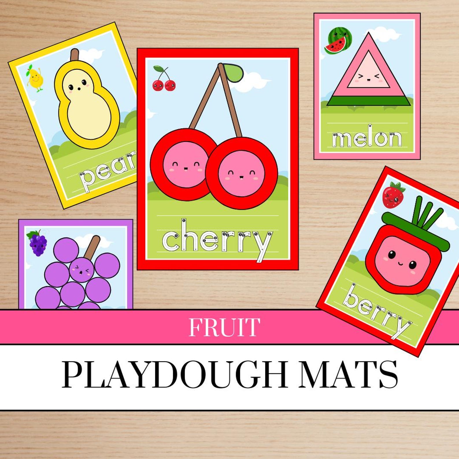 Fruits Play Doh Mats | Play Dough Mat | Fine Motor Skills | Gift for ...