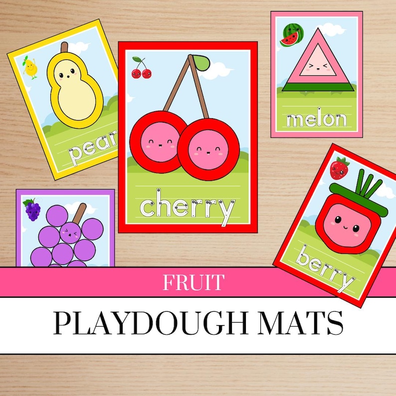 Fruits Play Doh Mats | Play Dough Mat | Fine Motor Skills | Gift for ...