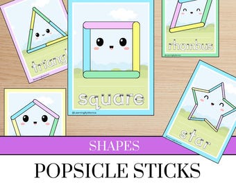 French Popsicle Stick Shapes Activity: Montessori Printable (digital ...