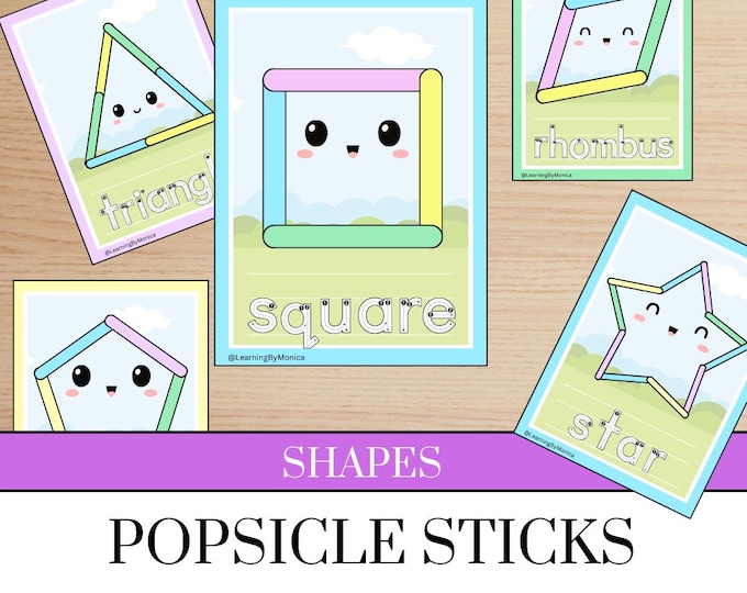 French Popsicle Stick Shapes Activity: Montessori Printable (digital ...