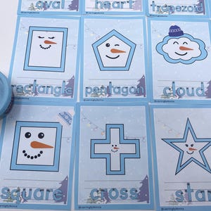 Snowman Shapes Play Dough Mats | Shape Playdoh Mats | Winter Playdough ...