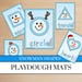 Snowman Shapes Play Dough Mats | Shape Playdoh Mats | Winter Playdough ...
