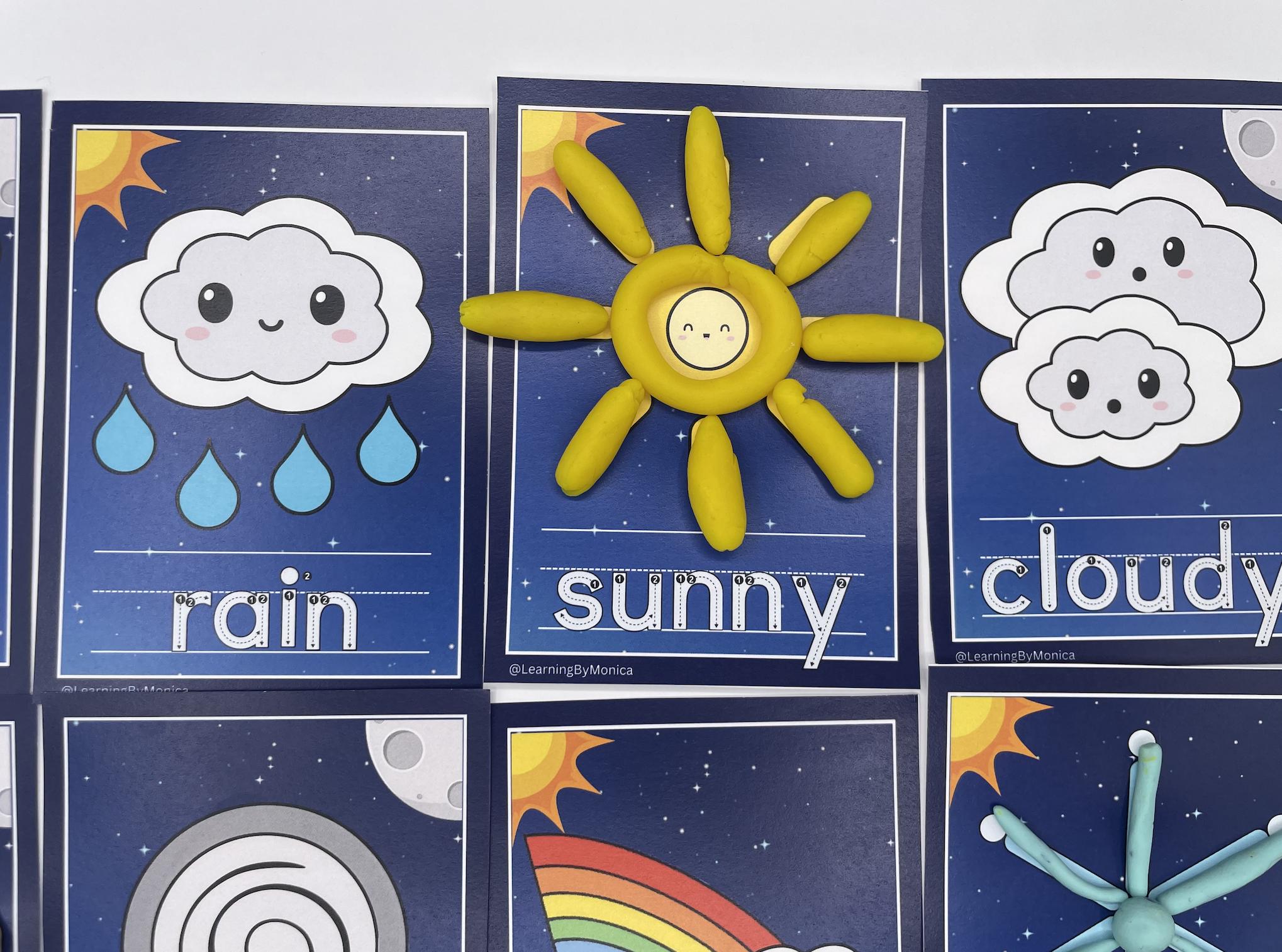 Weather Play Dough Mats | Playdoh Mat | Playdough Mats | Printable ...