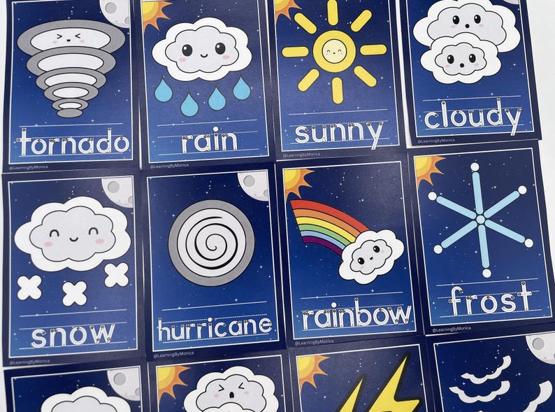 Weather Play Dough Mats | Playdoh Mat | Playdough Mats | Printable ...