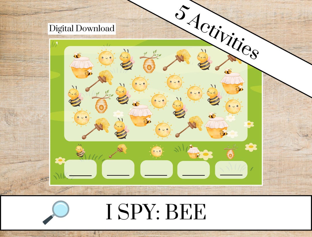 I Spy Honey Bee Counting Activity | Honey Bee Printable Counting ...