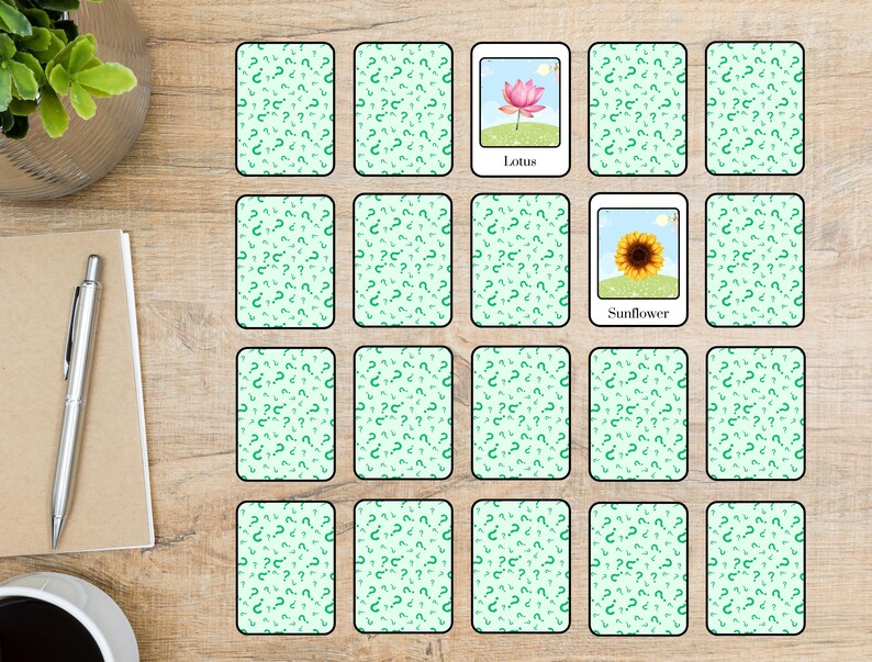 Flowers Memory Game | Flower Matching Game | Picture Matching | Word ...