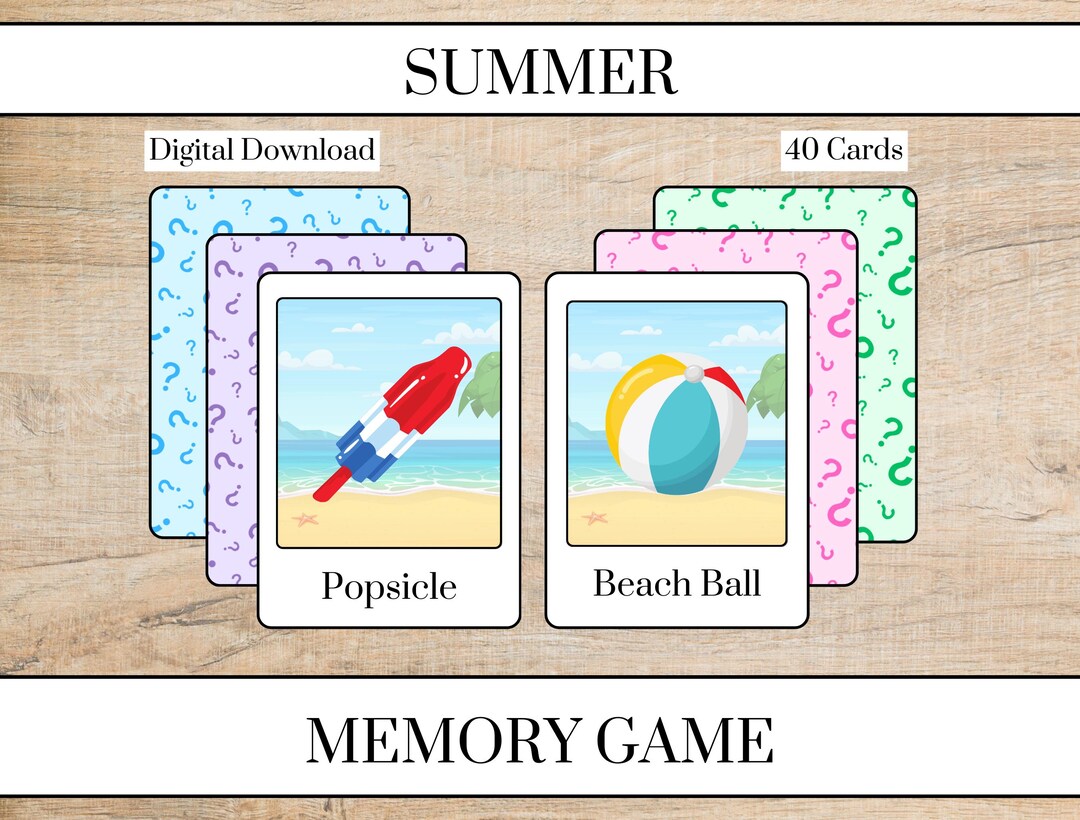 Summer Memory Game | Summer Time Matching Game | Picture Matching ...