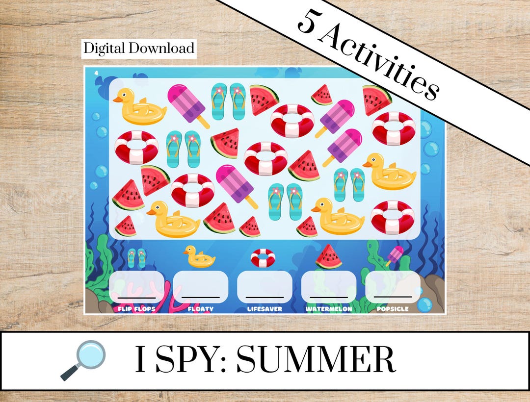 I Spy Summer Counting Activity | Summer Printable Counting Worksheets ...