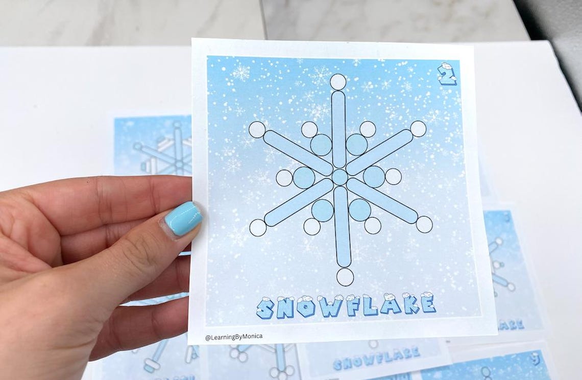 Snowflake Play Dough Mats | Snowflake Playdoh Mats | Winter Playdough ...