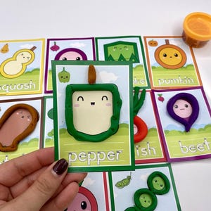 Vegetables Playdough Mats | Vegetables Playdoh Mat | Veggies Play Dough ...