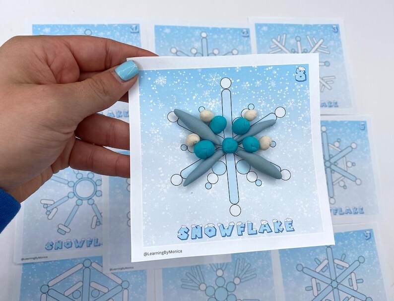Snowflake Play Dough Mats | Snowflake Playdoh Mats | Winter Playdough ...