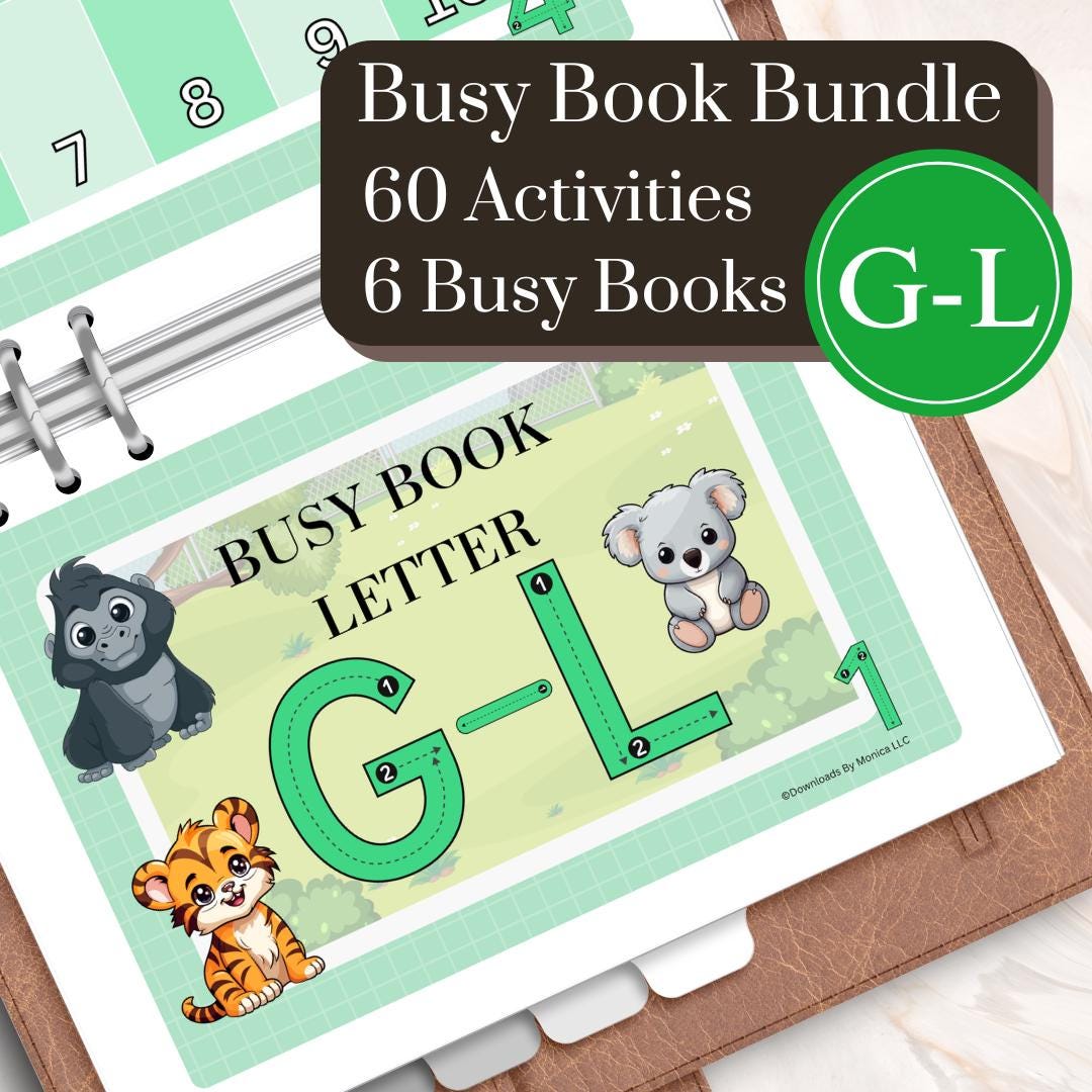 Letter G-L Busy Book | Alphabet Busy Book | Alphabet Activity ...