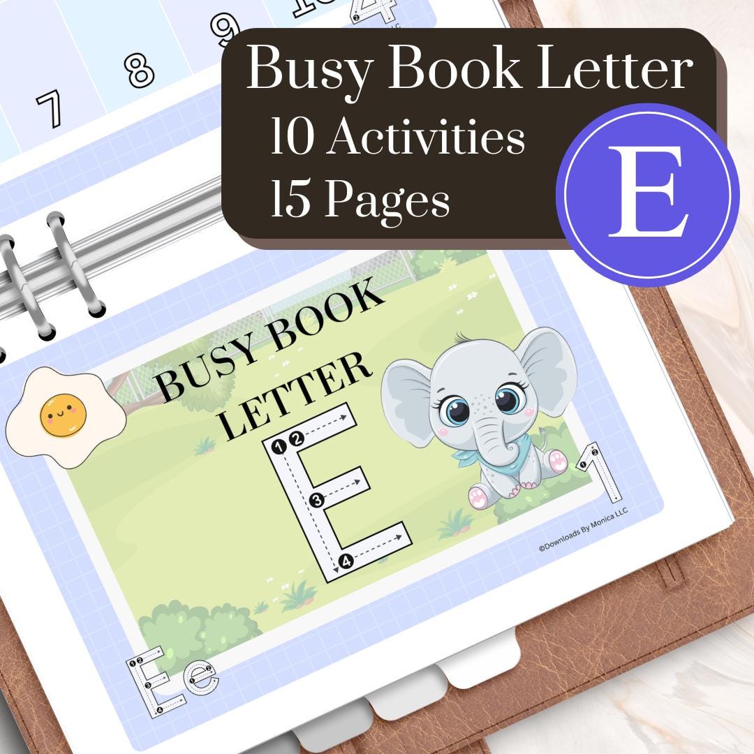 Letter E Busy Book | Alphabet Busy Book | Alphabet Activity | Preschool ...