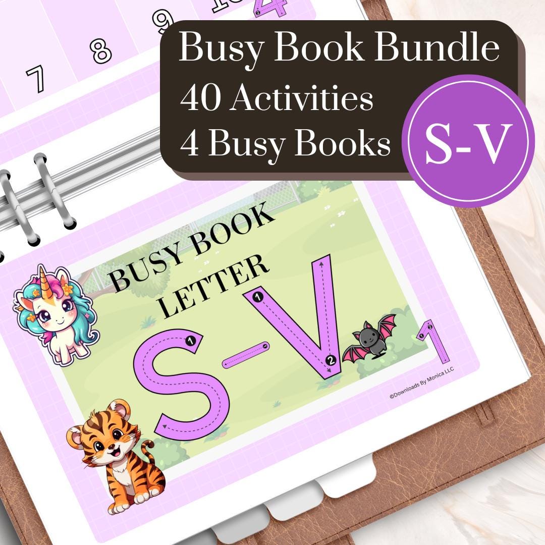 Letter S-V Busy Book | Alphabet Busy Book | Alphabet Activity ...