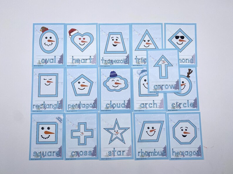 Snowman Shapes Play Dough Mats Shape Playdoh Mats Winter Playdough ...