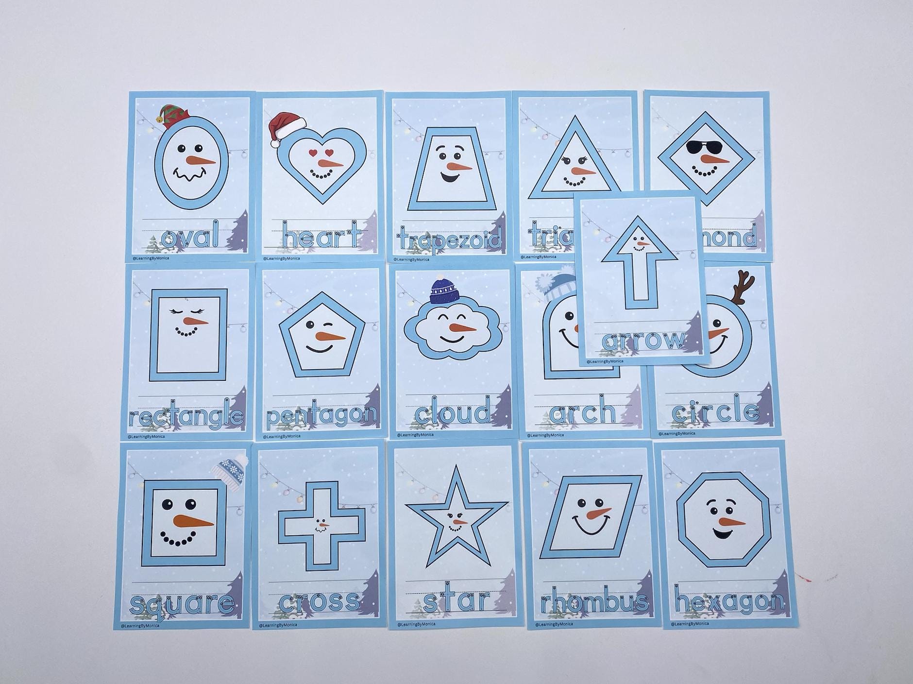 Snowman Shapes Play Dough Mats | Shape Playdoh Mats | Winter Playdough ...