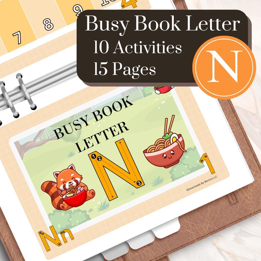Letter N Busy Book | Alphabet Busy Book | Alphabet Activity | Preschool ...