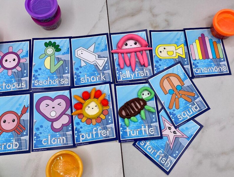 Ocean Animals Playdough Mats Ocean Playdoh Mat Animal Playdough ...