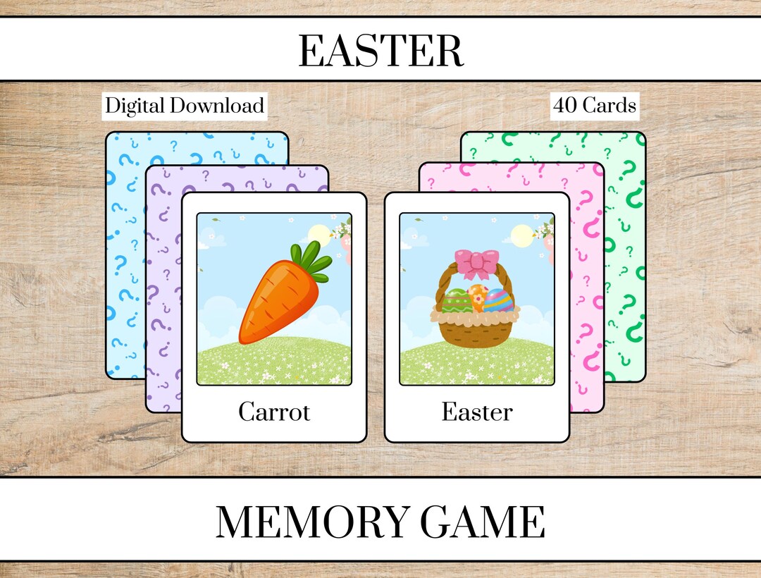 Easter Memory Game | Easter Matching Game | Picture Matching | Word ...