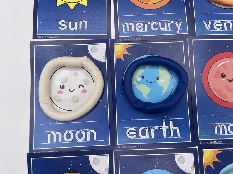 Solar System Play Dough Mat | Space Playdoh Mat | Astronomy Play Dough ...