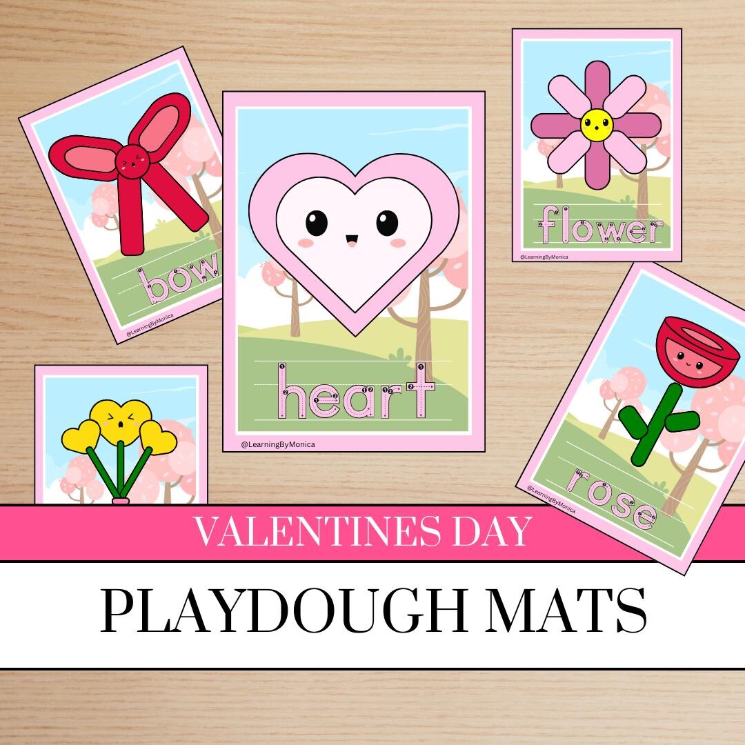 Valentines Day Play Dough Mats | Printable Play Doh Activity | Fine ...