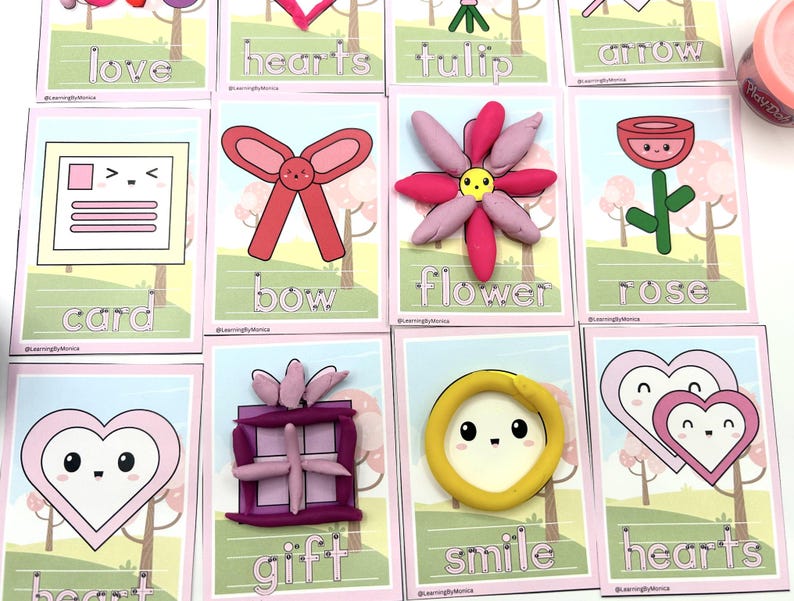 Valentines Day Play Dough Mats | Printable Play Doh Activity | Fine ...