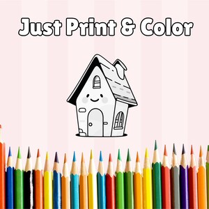Cozy Houses Coloring Book | Cute & Easy PDF Download Cocowyo | Kawaii ...