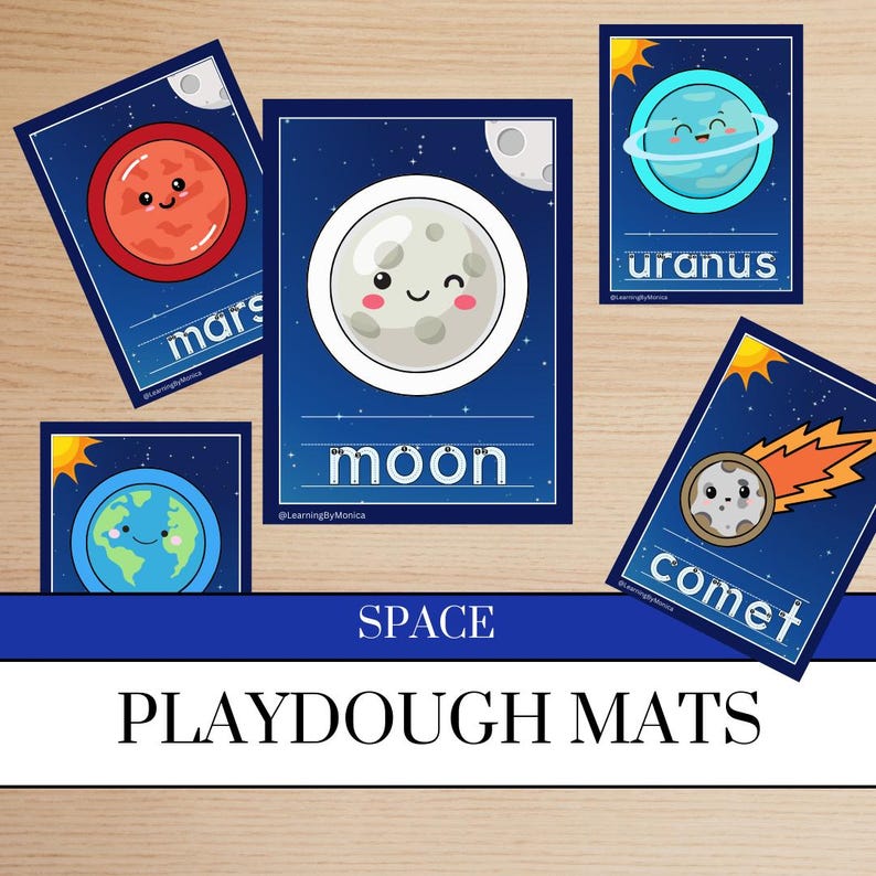 Solar System Play Dough Mat | Space Playdoh Mat | Astronomy Play Dough ...