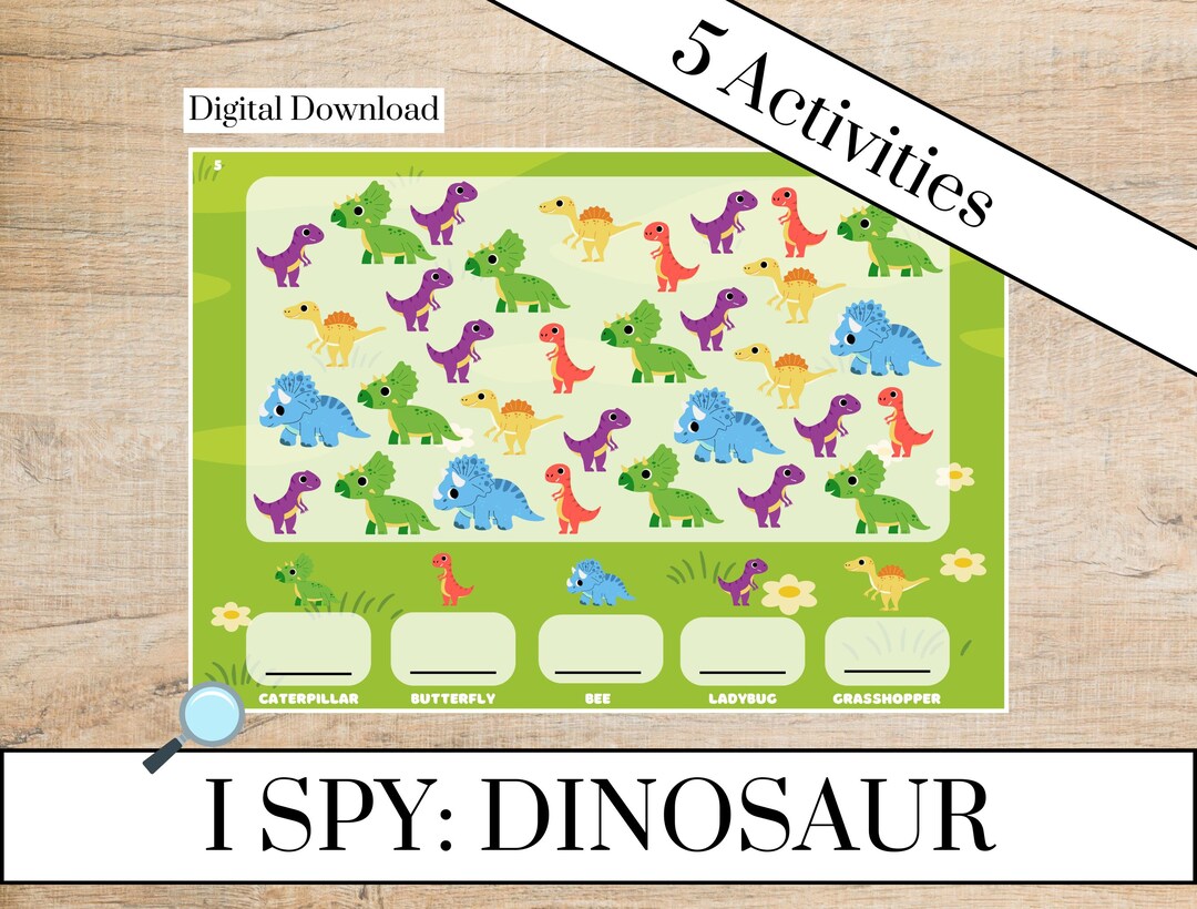 I Spy Dinosaur Counting Activity | Dinosaur Printable Counting ...