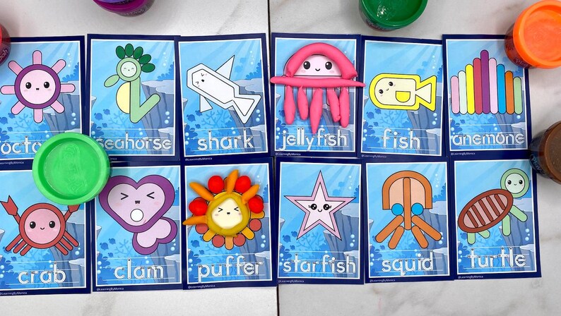 Ocean Animals Playdough Mats Ocean Playdoh Mat Animal Playdough ...